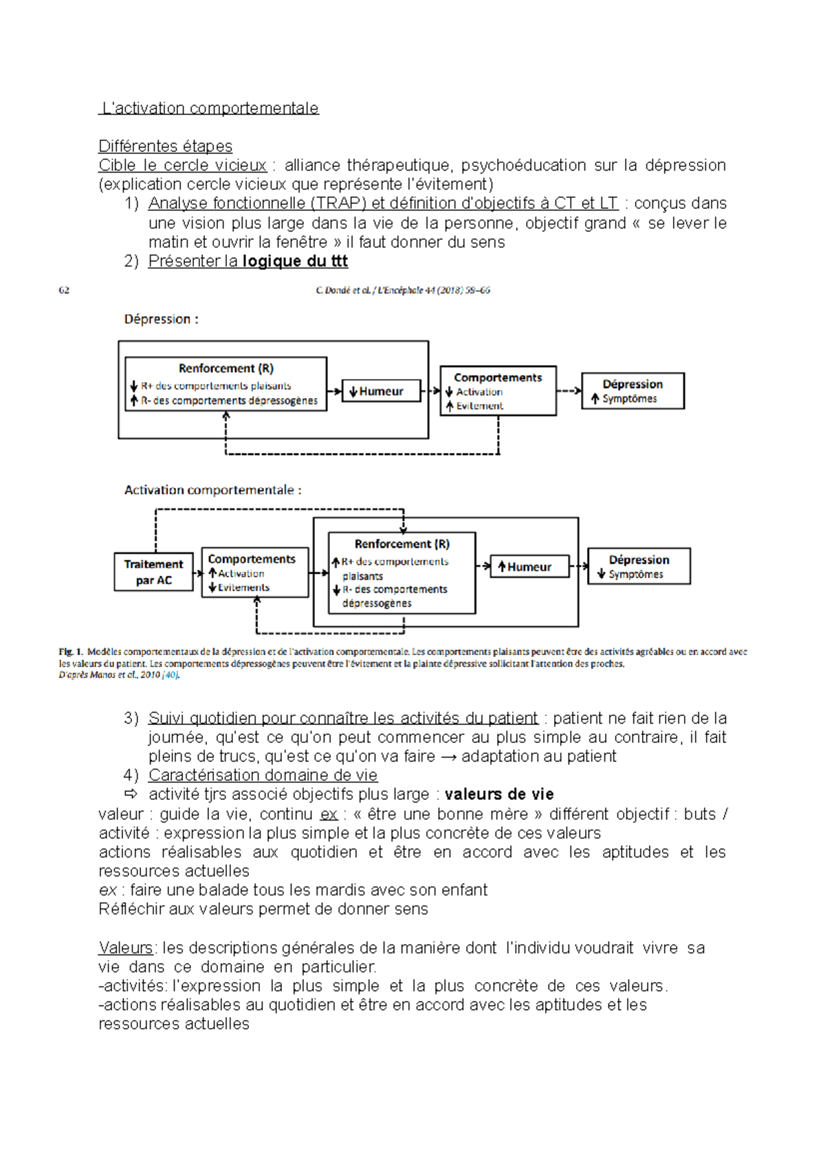 L’activation comportementale - L’activation comportementale Différentes ...