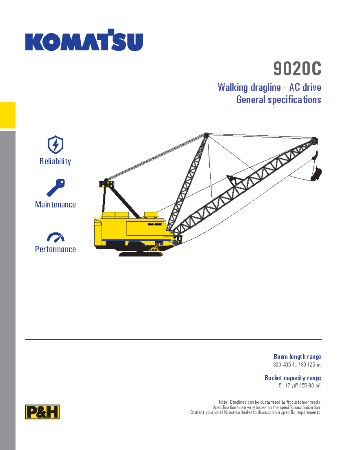 9020C Dragline EN-9020CSpec 01-1020-V1 - Note: Draglines can be ...