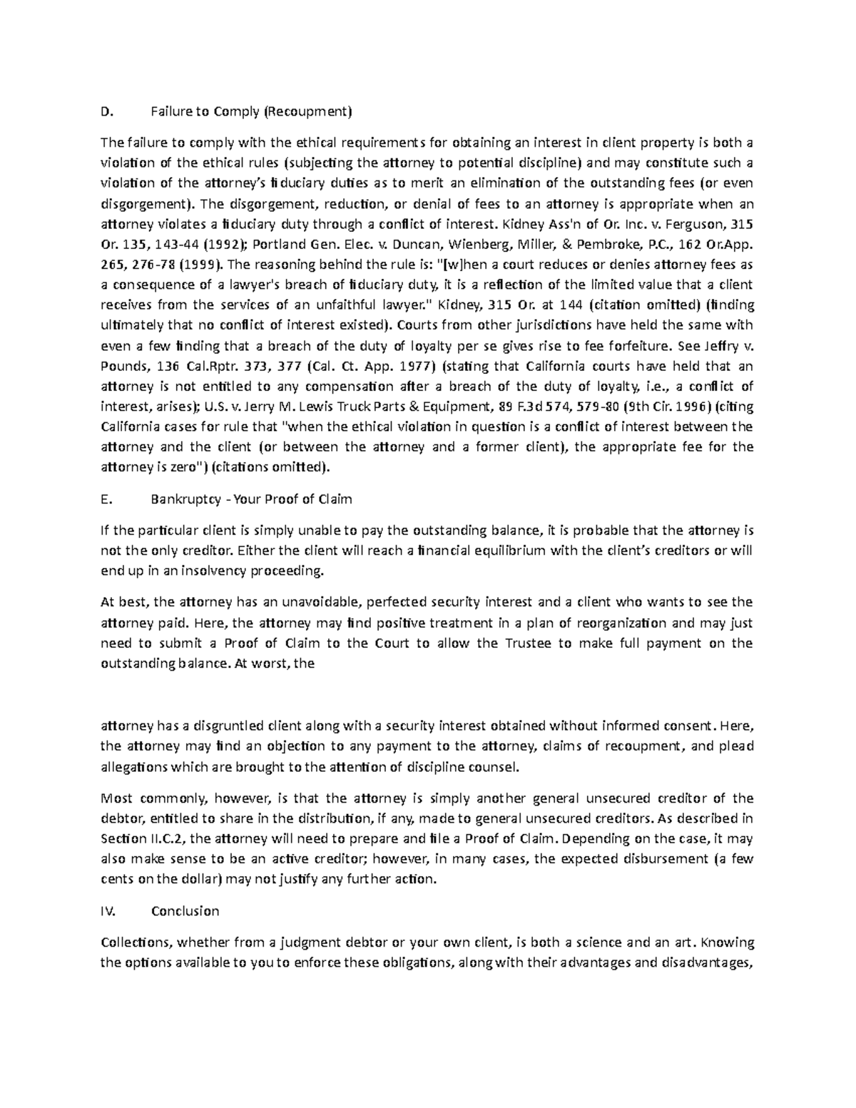 Failure to Comply (Recoupment) - D. Failure to Comply (Recoupment) The ...