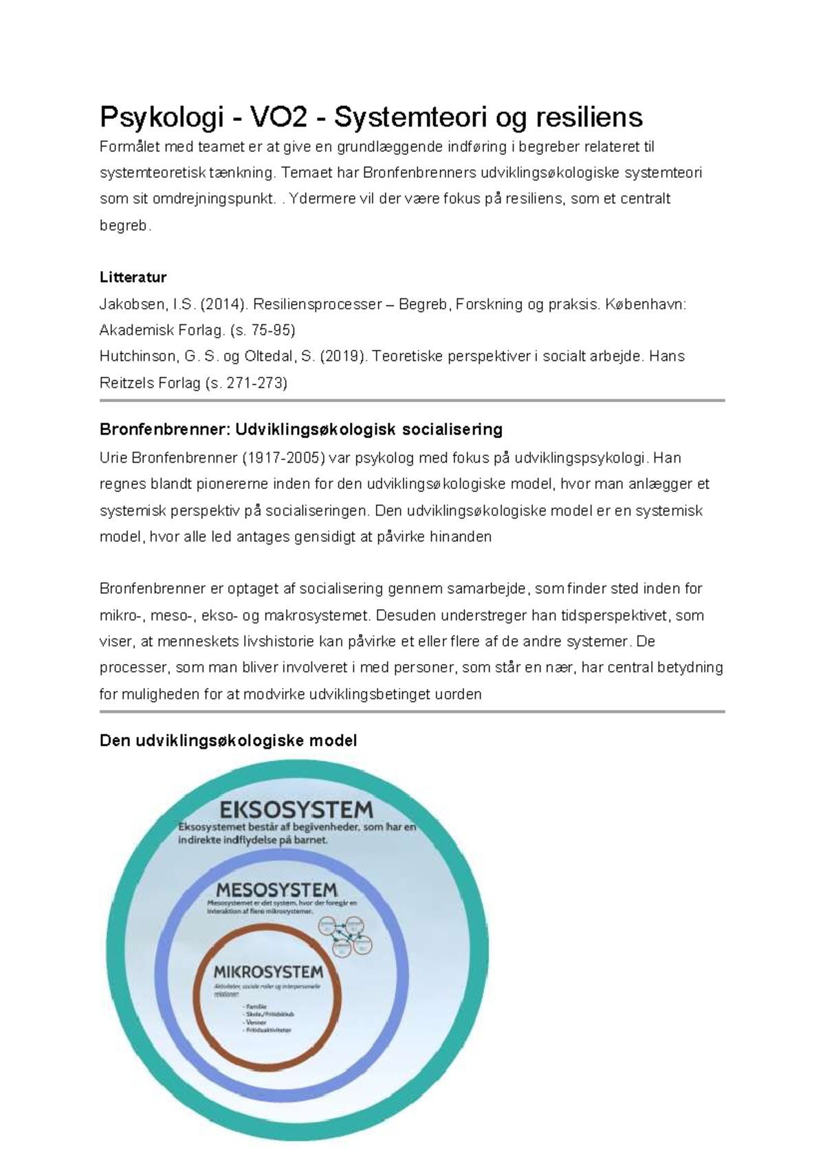 Psykologi - VO2 - Systemteori og resiliens - Psykologi - VO2 ...