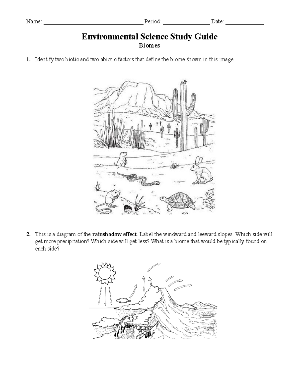 Land Biomes Study Guide - Name ...
