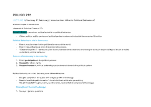 Pol Sci 212 A2 notes - Political science 212 A2 Notes A2 details ...