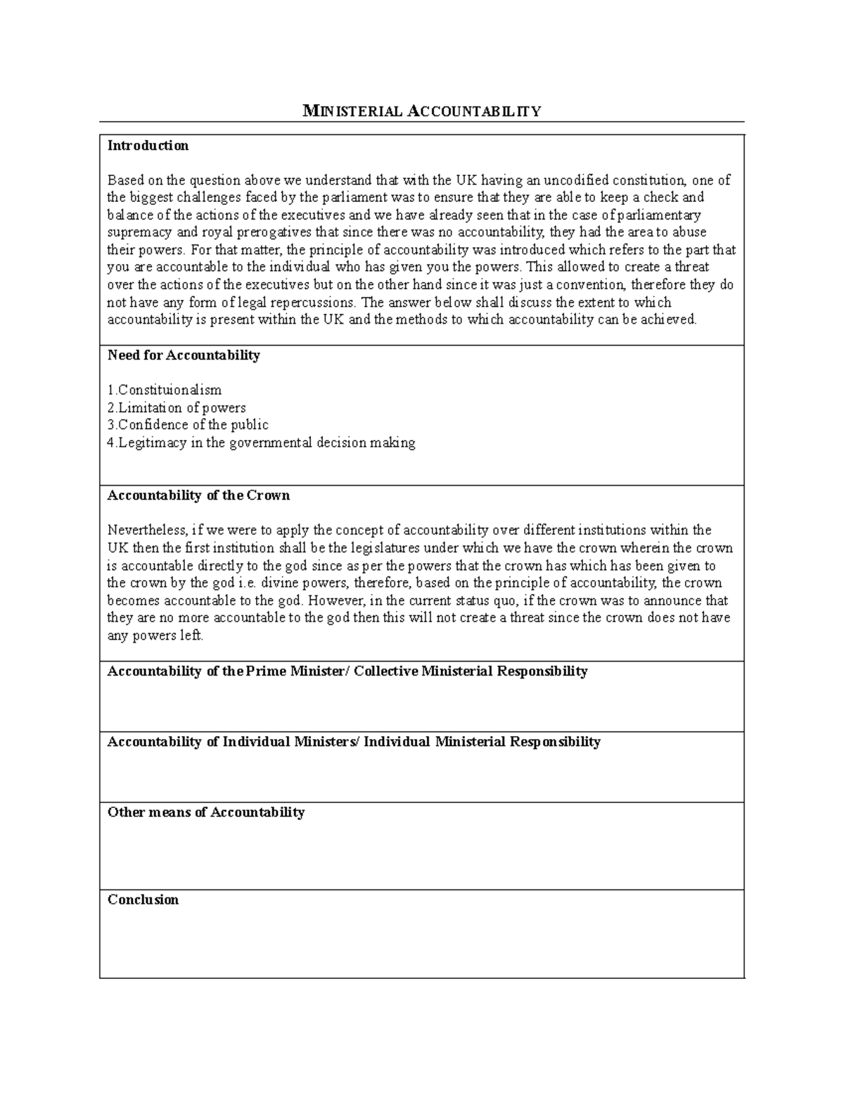 Session 5 (Ministerial Accountability) - Public Law - MINISTERIAL ...