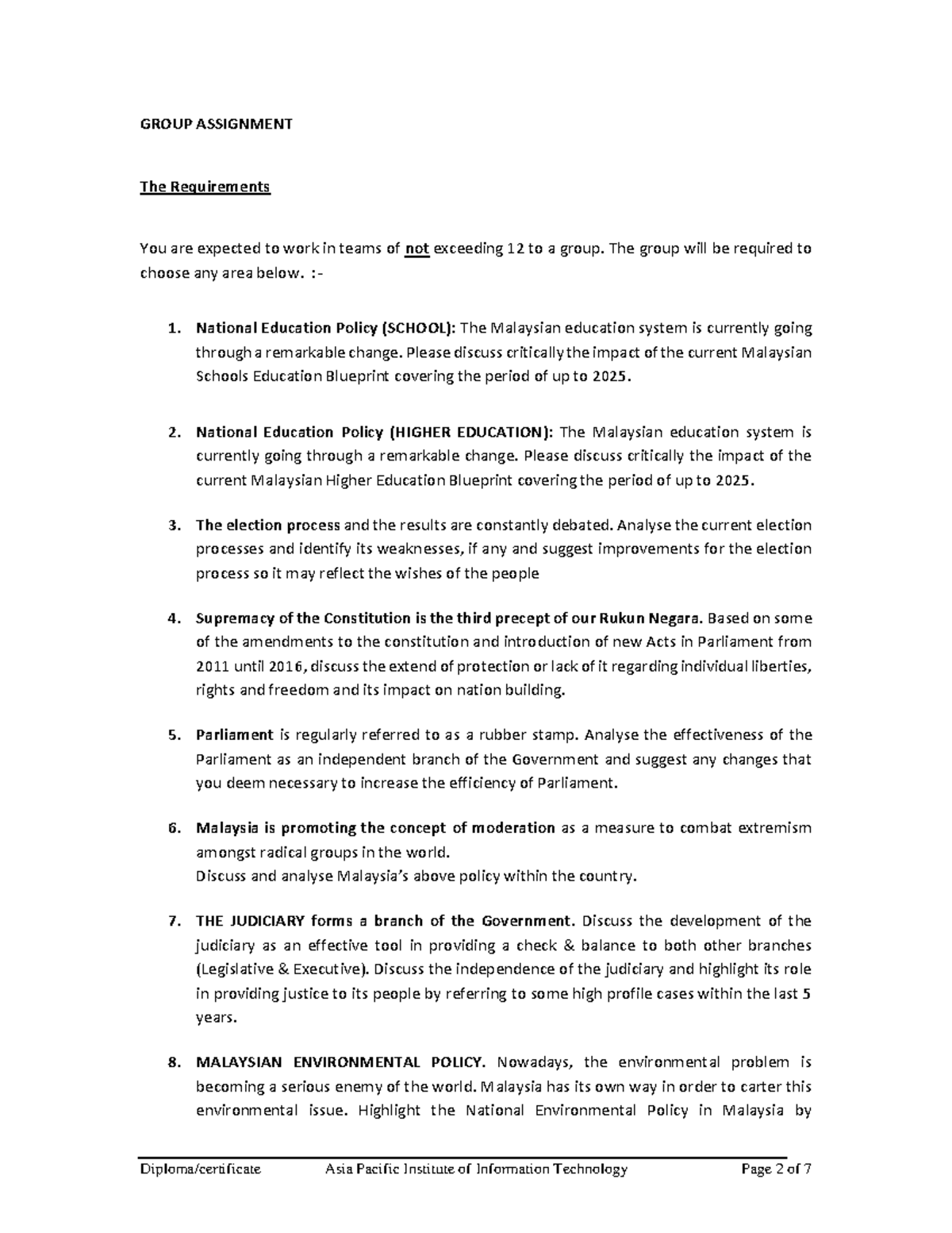 UCDF2005 MLY 2 - Group Assignment - GROUP ASSIGNMENT The Requirements ...