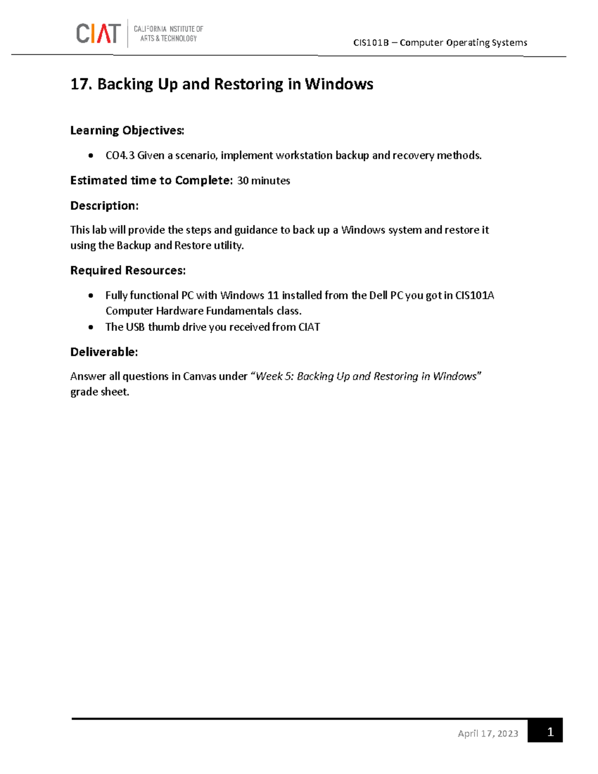 17. Backing Up and Restoring in Windows - 17. Backing Up and Restoring ...