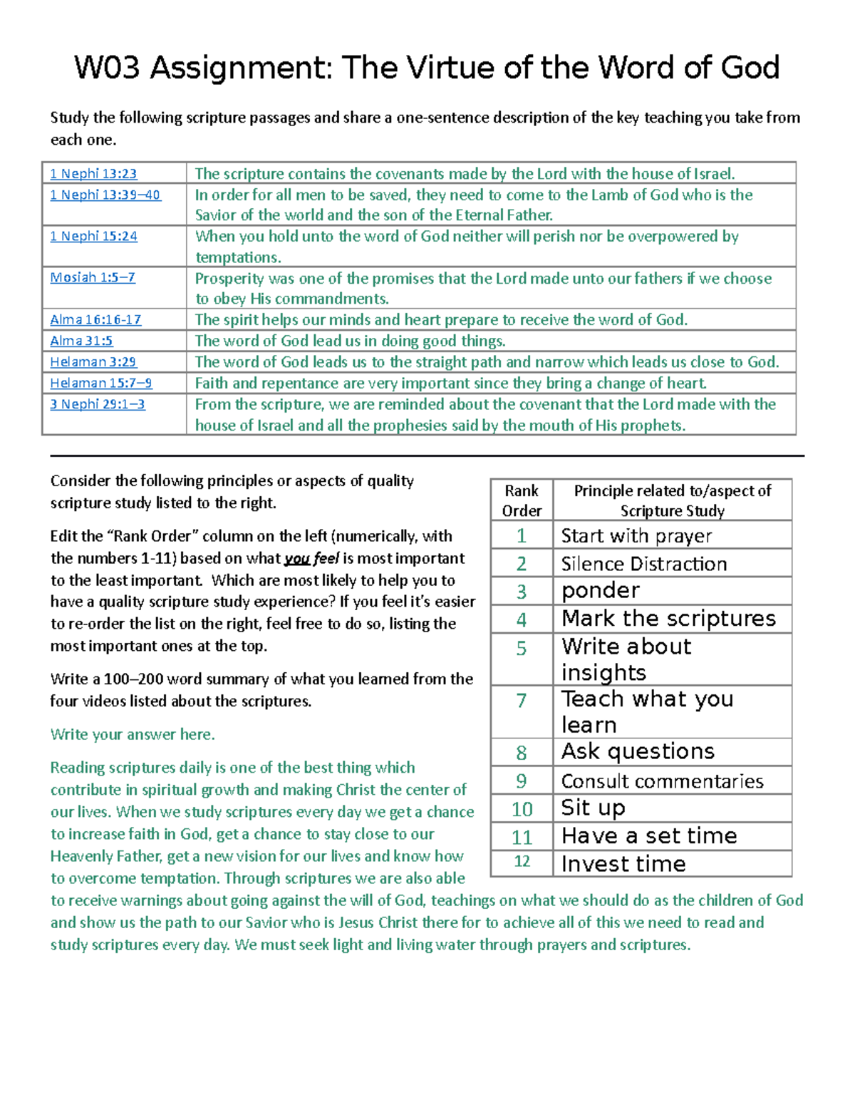 REL275c W03 Virtue Word Of God Template - W03 Assignment: The Virtue of ...