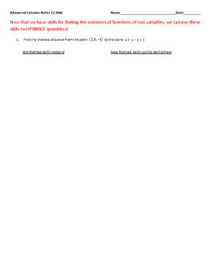 Relative and Absolute Extrema - Advanced Calculus Notes 12 - Studocu