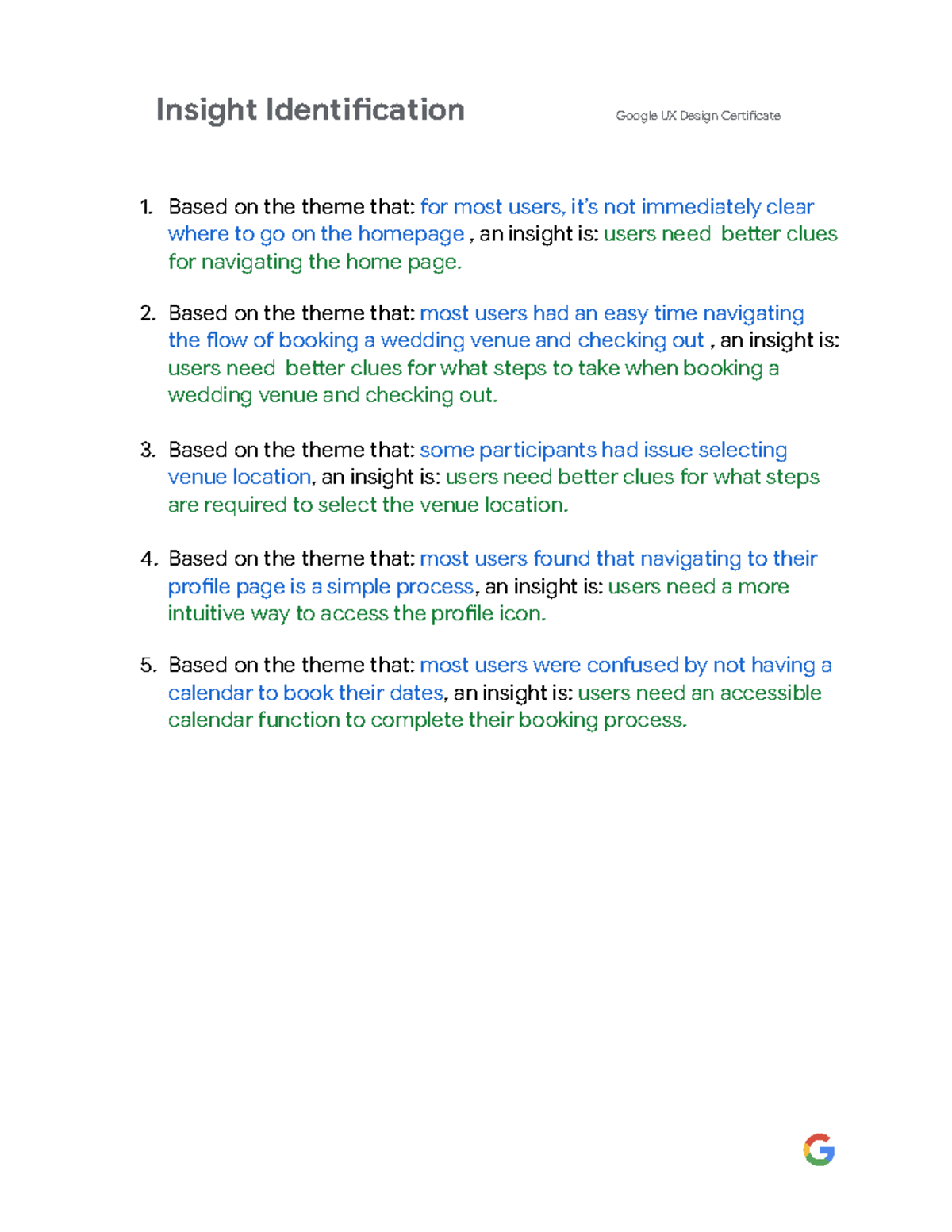 Google UX Design Certificate - Insight Identification [Template ...