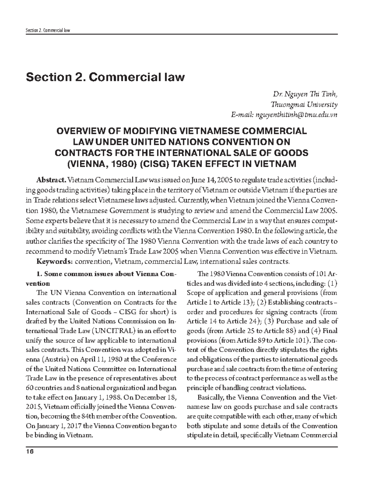 Overview of modifying vietnamese commercial law under united nations ...