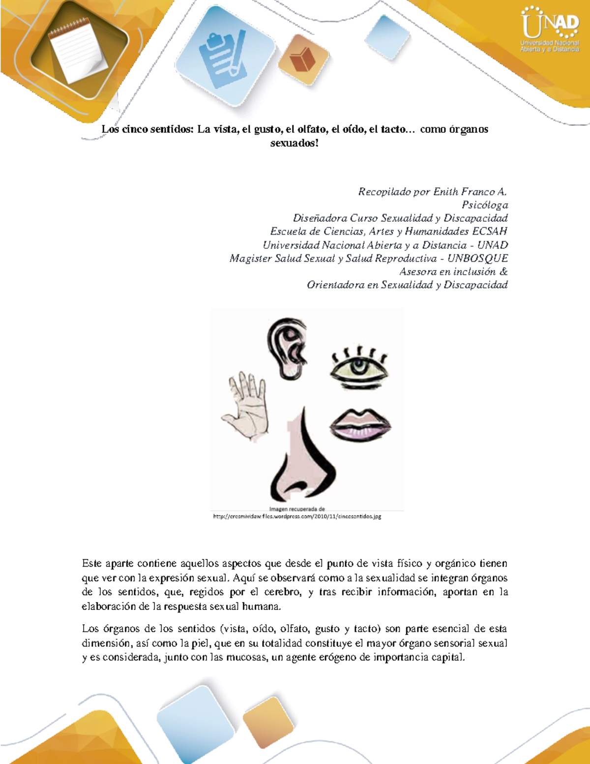 Lectura. Los Cinco Sentidos - Los cinco sentidos: La vista, el gusto ...