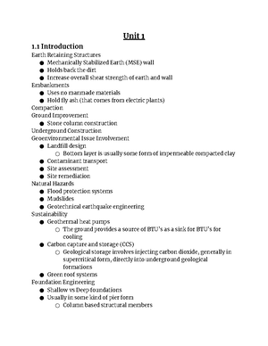 Geotech Test 2 Cheat Sheet - CE3710 - Studocu