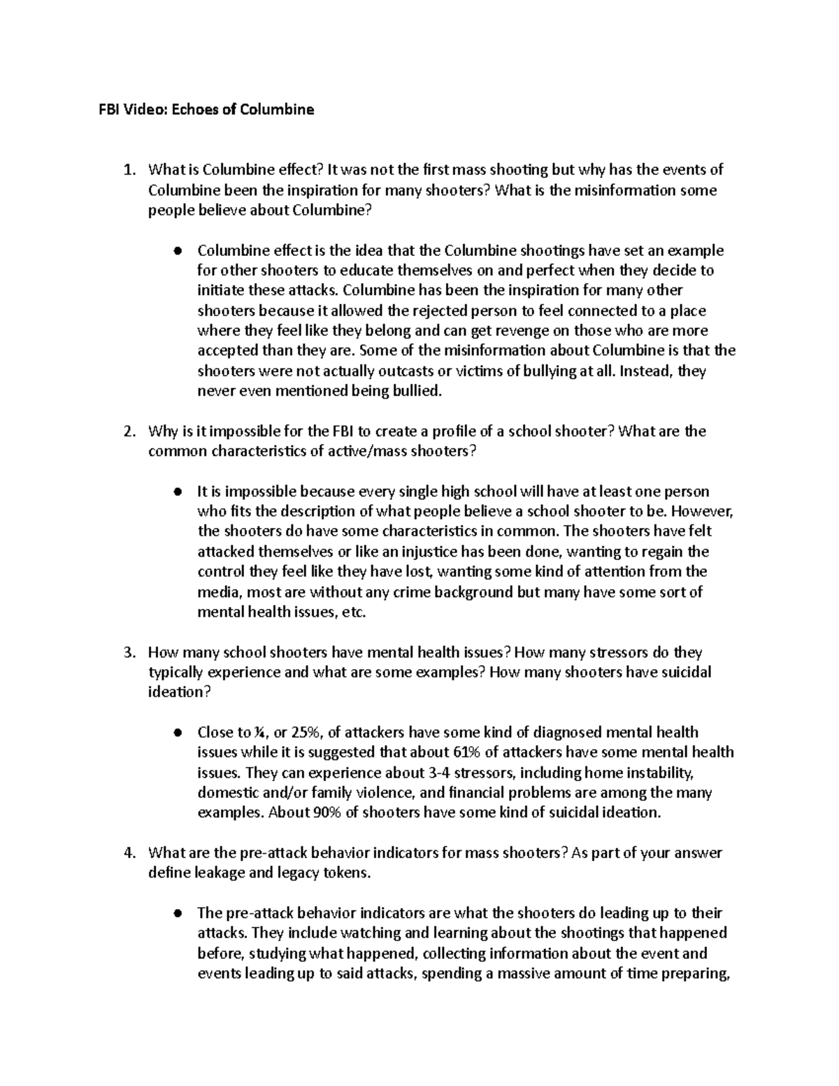 Mass & School Shootings - FBI Video: Echoes of Columbine What is ...