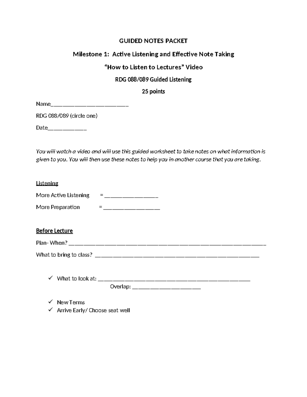 M1 Guided Notes Packet (Lectures and Notetaking)-1 - GUIDED NOTES ...