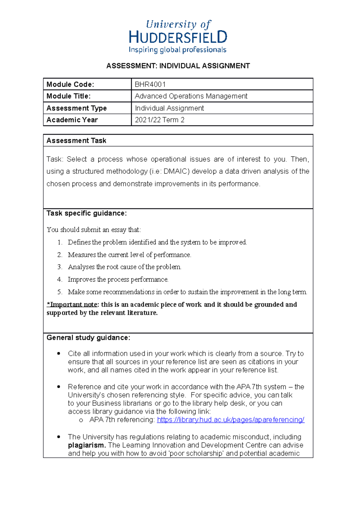 Assessment Brief Individual Assignment - ASSESSMENT: INDIVIDUAL ...