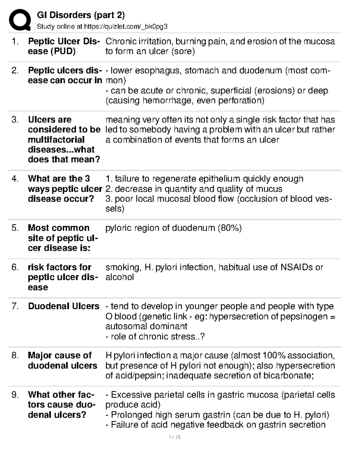 GI Disorders Flashcards (part 2) - Study online at quizlet/_bk0pg ...