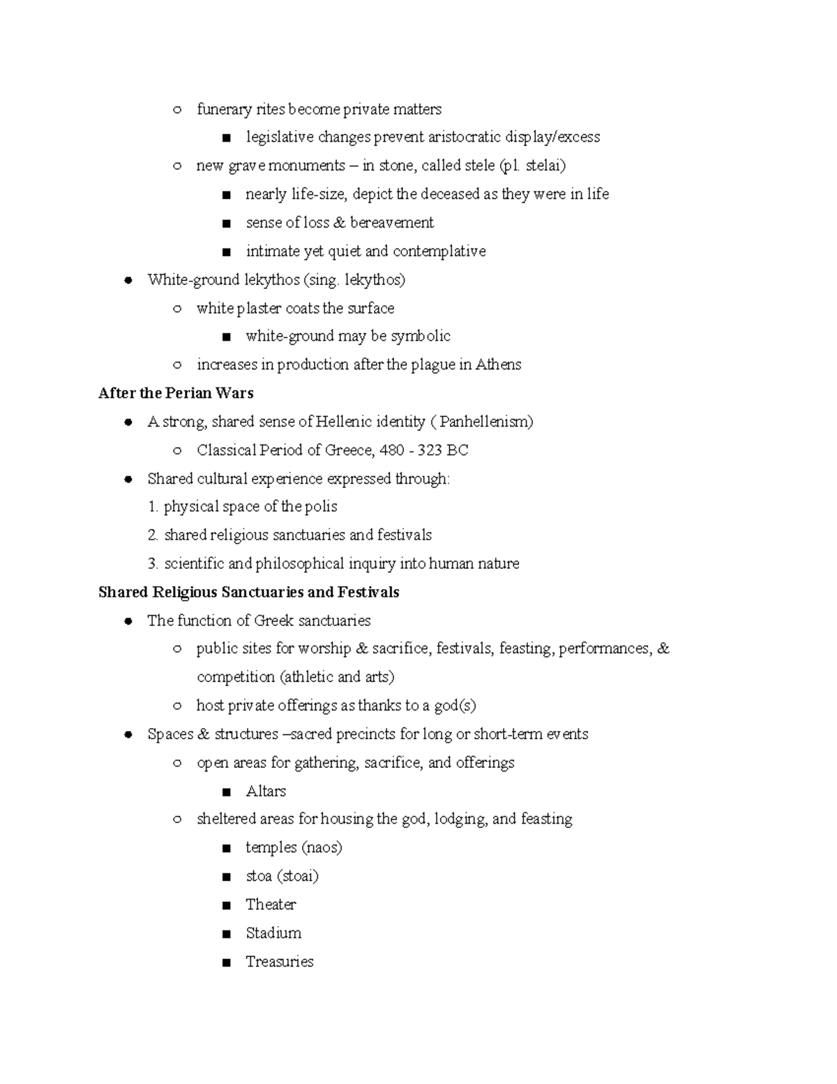 Peloponnesian Wars - ż IXQHUDU\ ULWHV EHFRPH SULYDWH PDWWHUV Ŷ - Studocu