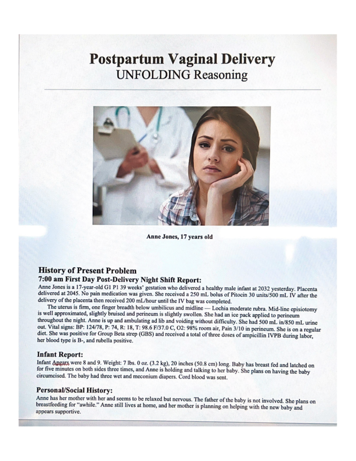 Postpartum Vaginal Delivery case study f22 - BIOL 1409 - Studocu