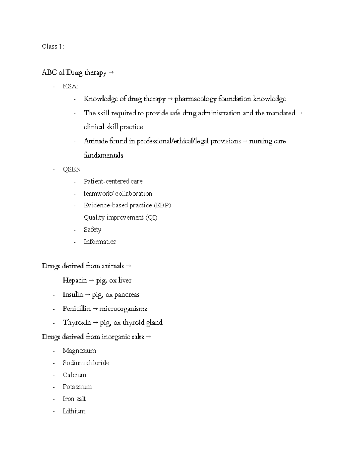 Pharm Compiled Class Notes 1 - Class 1: ABC of Drug therapy → KSA ...