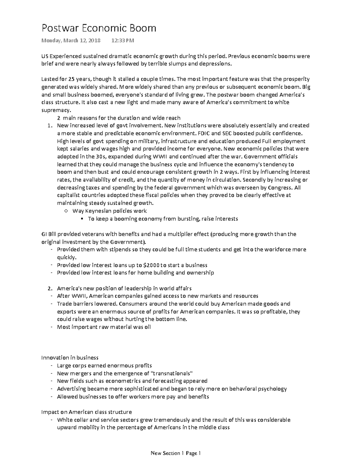 Postwar Economic Boom - Lecture notes 10 - Warning: TT: undefined ...