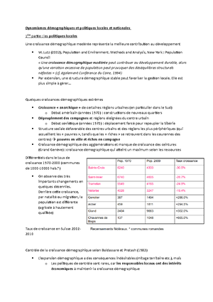 Demographie - mes notes! - INTRODUCTION À LA DÉMOGRAPHIE : OBJECTIF ...