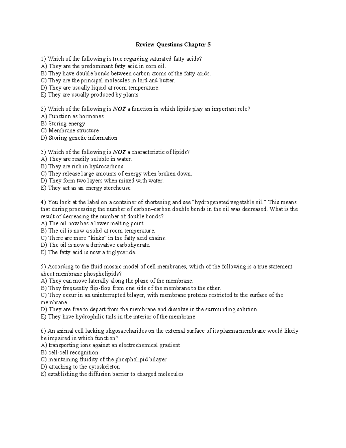 Review Questions Chapter 6 - Tagged - Review Questions Chapter 5 Which ...