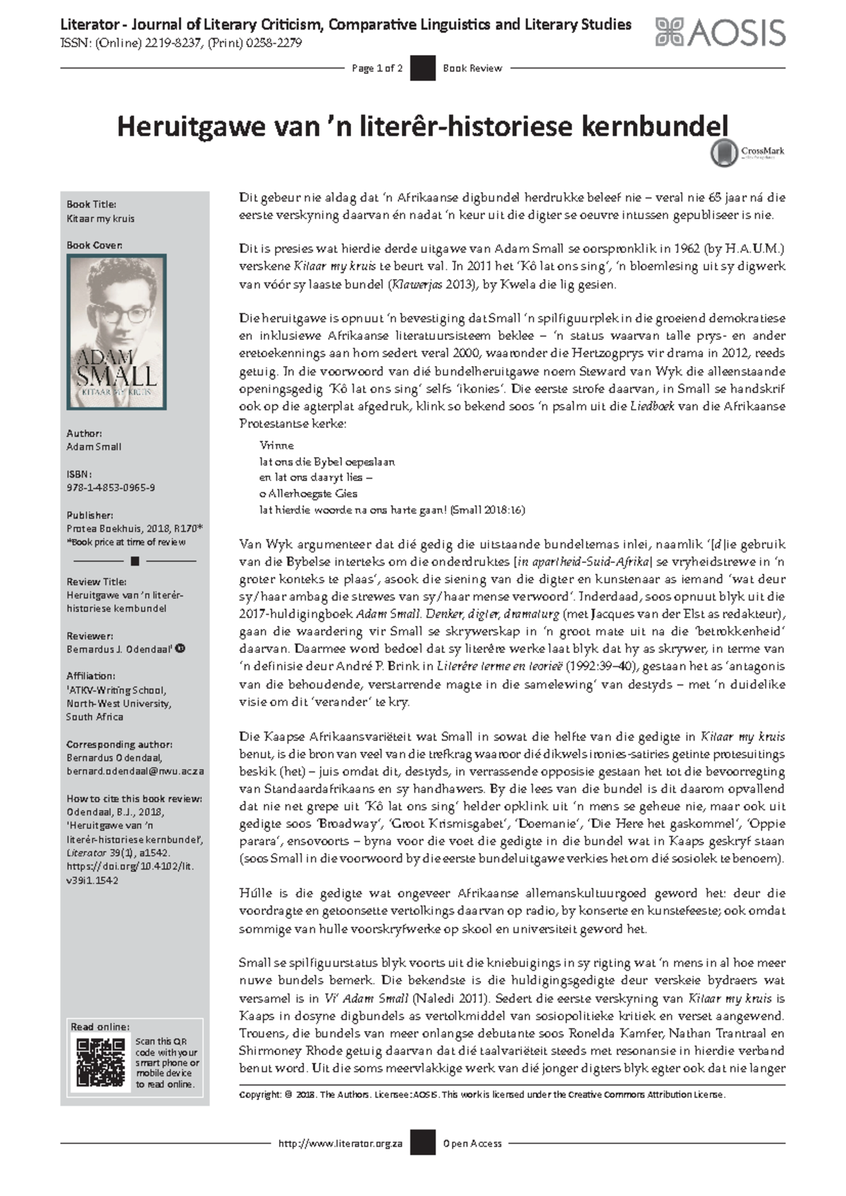 Heruitgawe van n literer-historiese kernbundel - literator.org Open ...