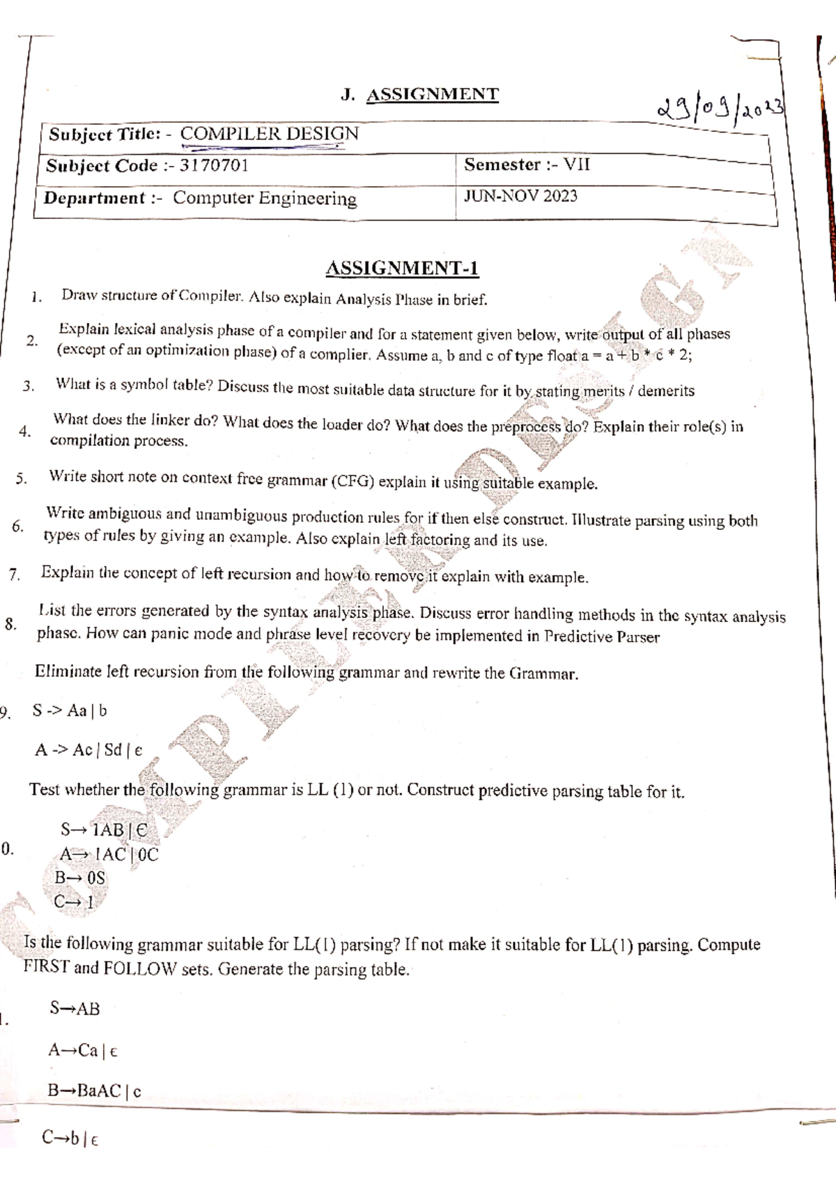 CD assignment by AKD and RJP - Compiler design - Studocu
