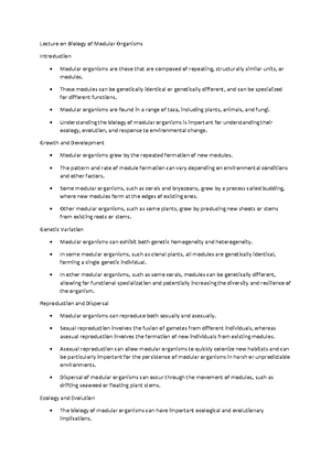 Morphological Strategies Of Modular(shiny) - Modular Organisation in ...