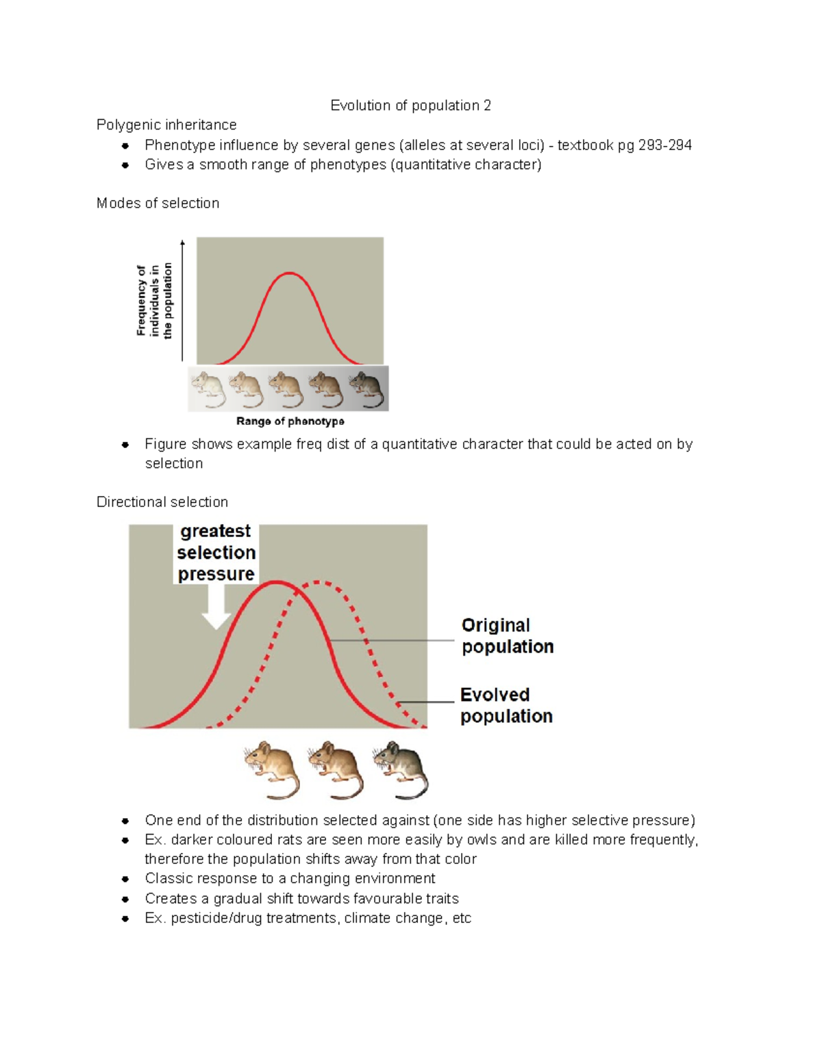 Evolution of populations 2 - darker coloured rats are seen more easily ...