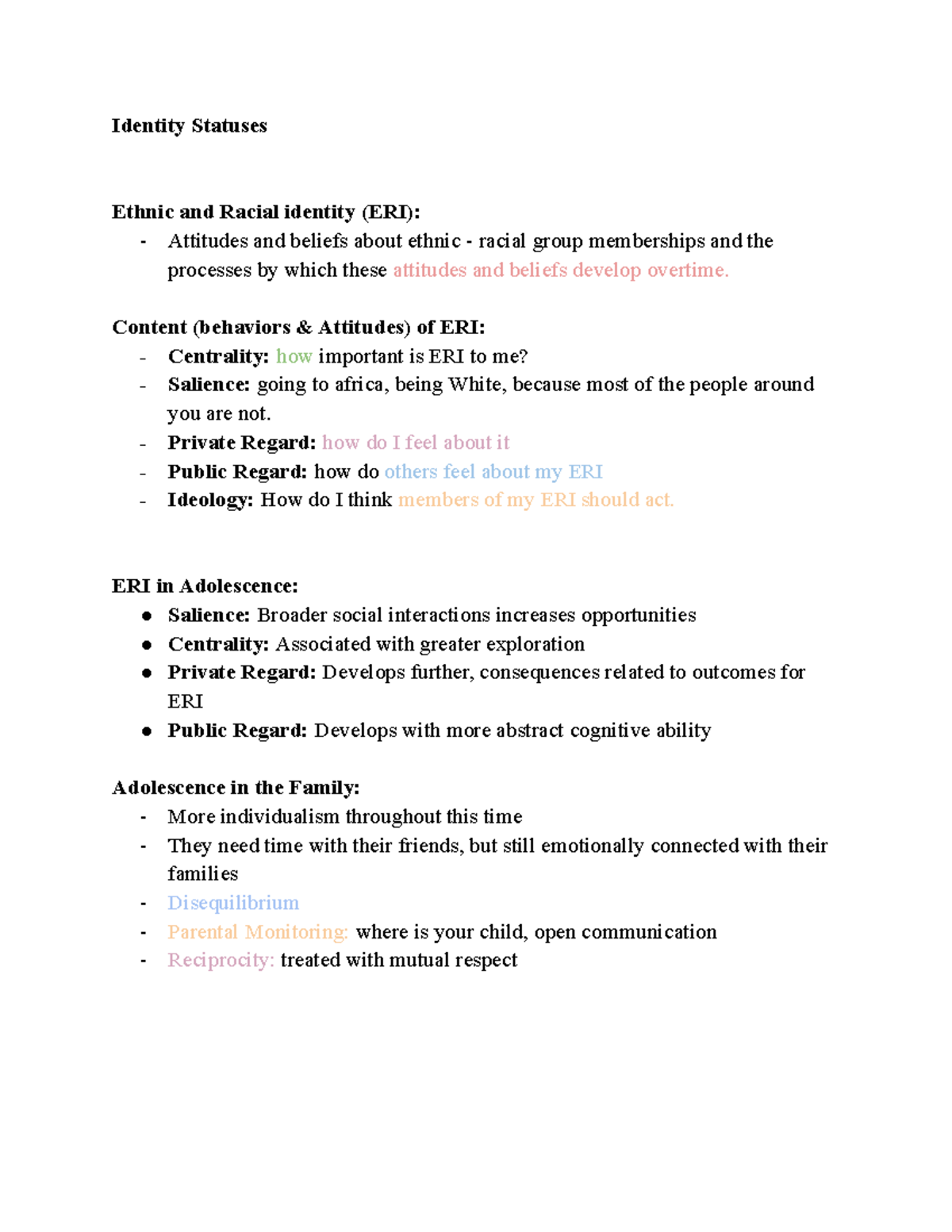 Identity Statuses - Dr. Lyons - Identity Statuses Ethnic and Racial ...