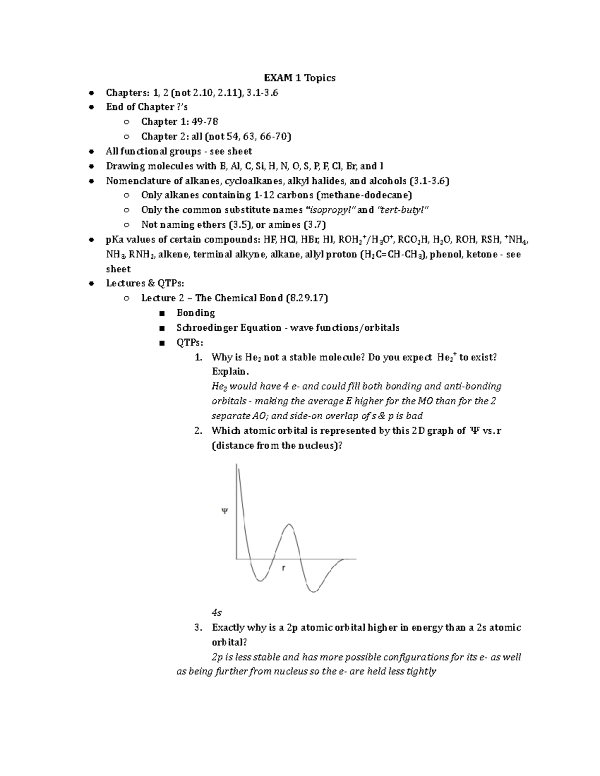 EXAM 1 Topics - EXAM 1 Topics Chapters: 1, 2 (not 2, 2), 3-3. End of ...