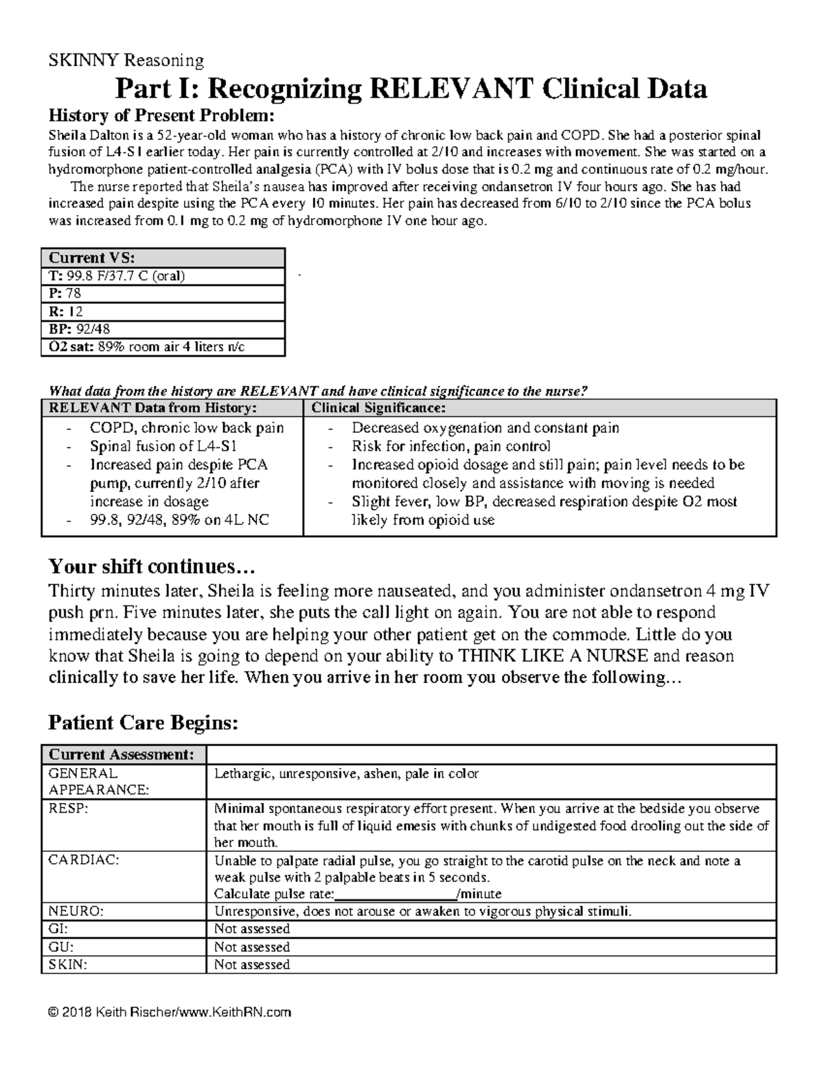 Code Blue Simulation Assignment 2 - SKINNY Reasoning Part I ...