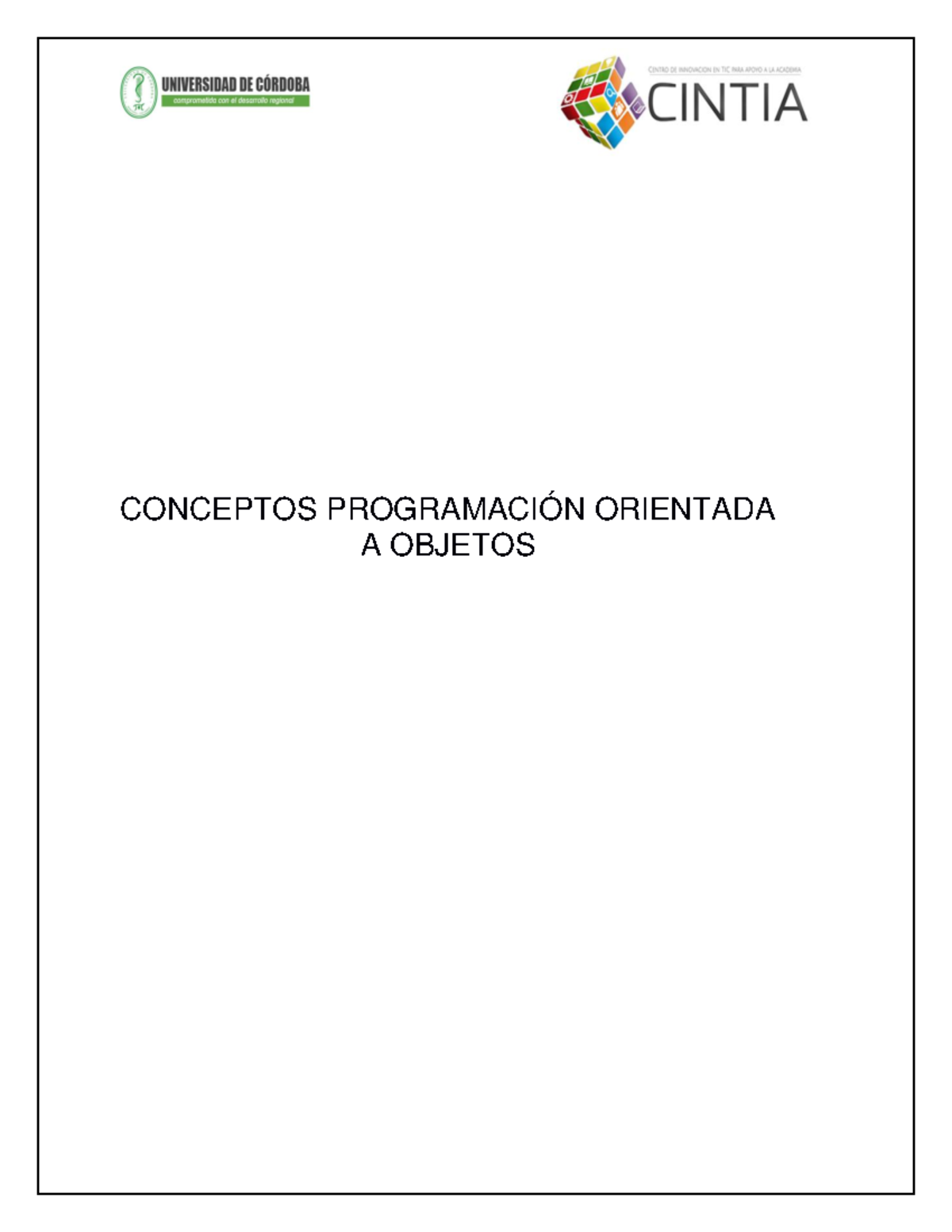 Conceptos POO V1 programacion 1 - CONCEPTOS PROGRAMACIÓN ORIENTADA A ...