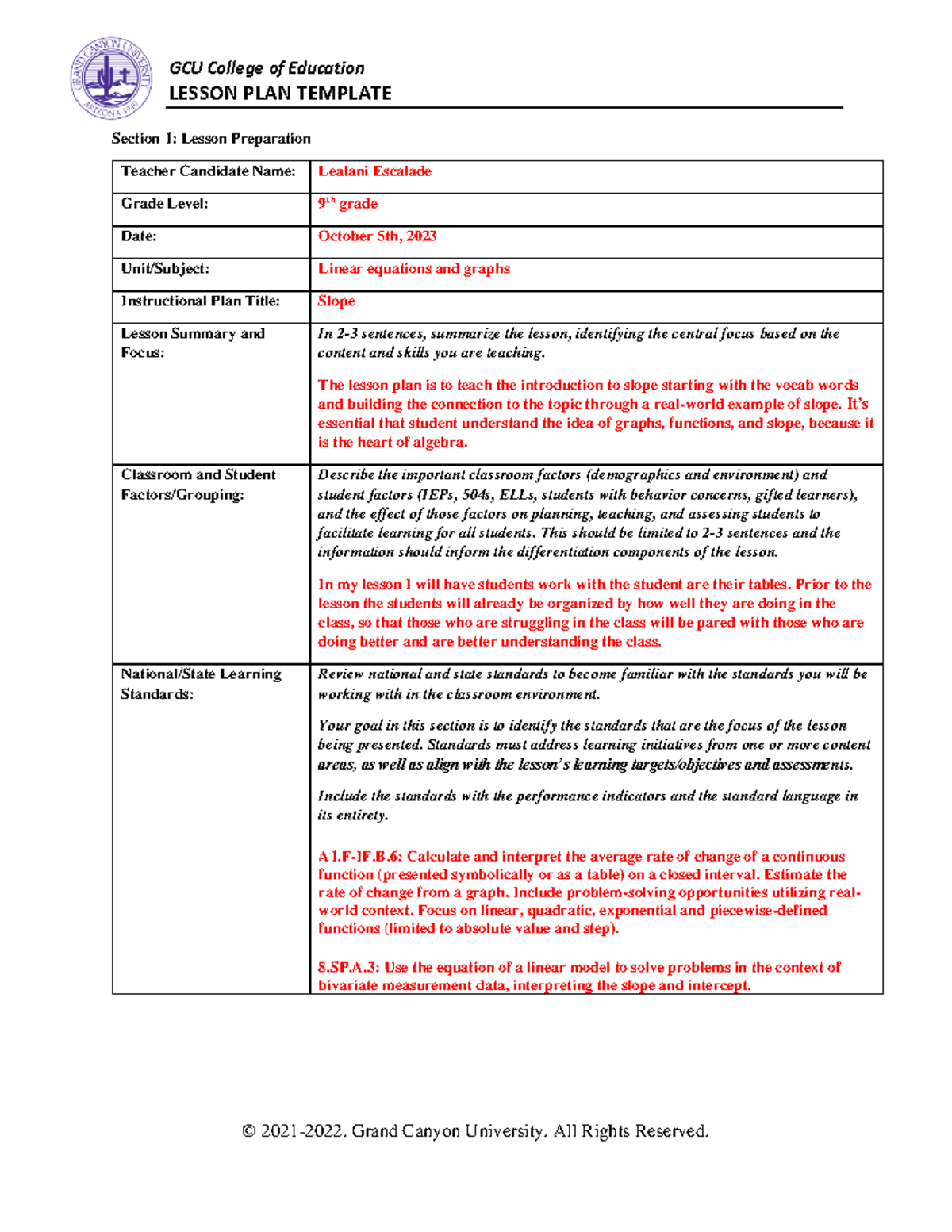 Lealani-lesson-plan-math lesson - LESSON PLAN TEMPLATE Section 1 ...