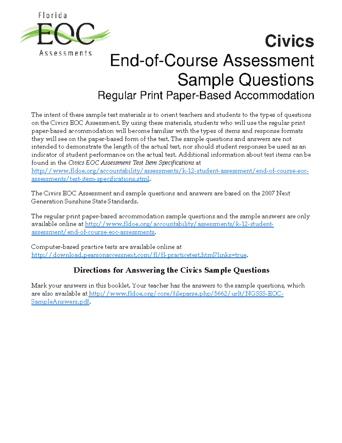 Civics-EOC - practice! - Civics End-of-Course Assessment Sample ...