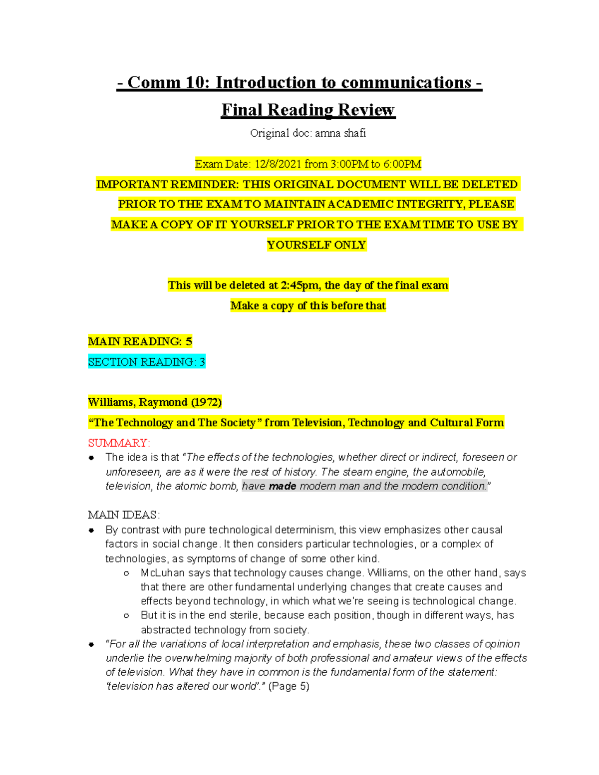 Comm 10 Introduction to communications - The steam engine, the automobile, television, the ...