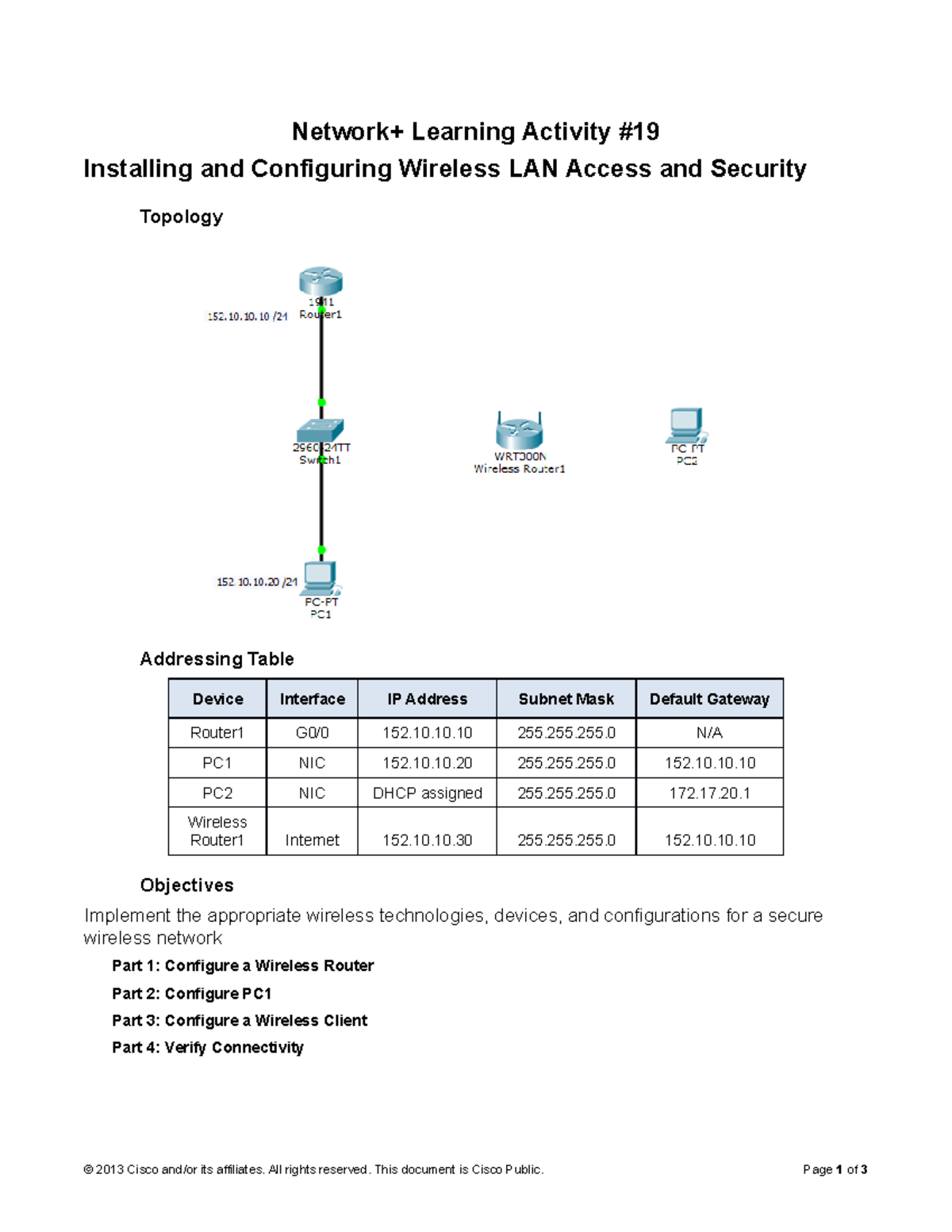 Network+ Learning Activity #19 Instructions - Network+ Learning ...
