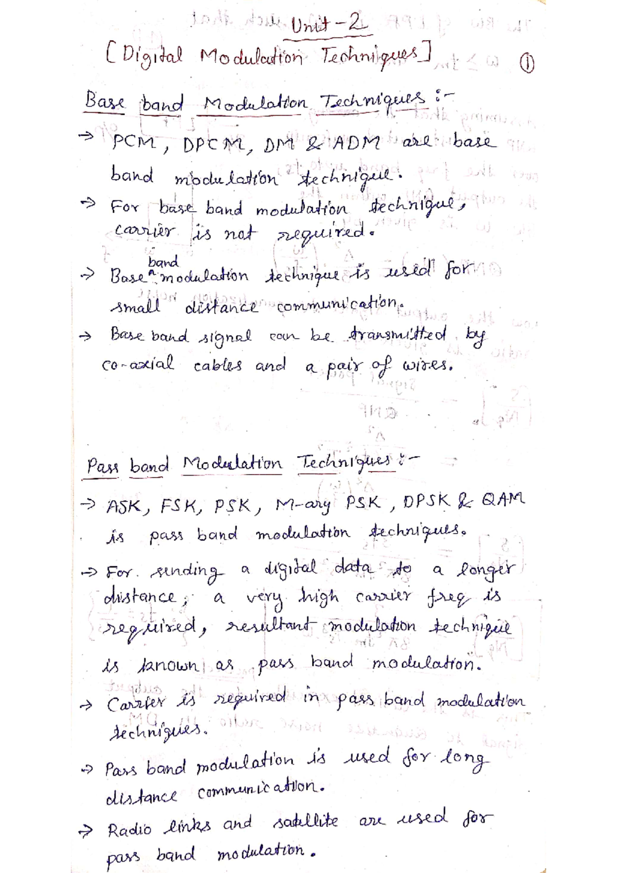 DC Unit-2 ALL - Digital Communication - Unit (Digital Modulation 1 Base ...