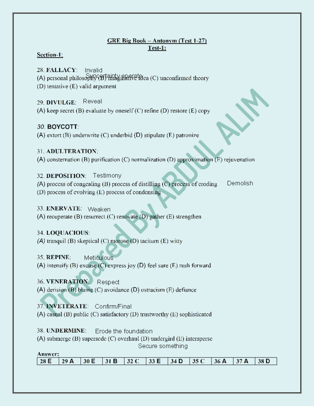 GRE-Big-Book-Antonym to Study - Invalid Reveal Testimony Demolish ...