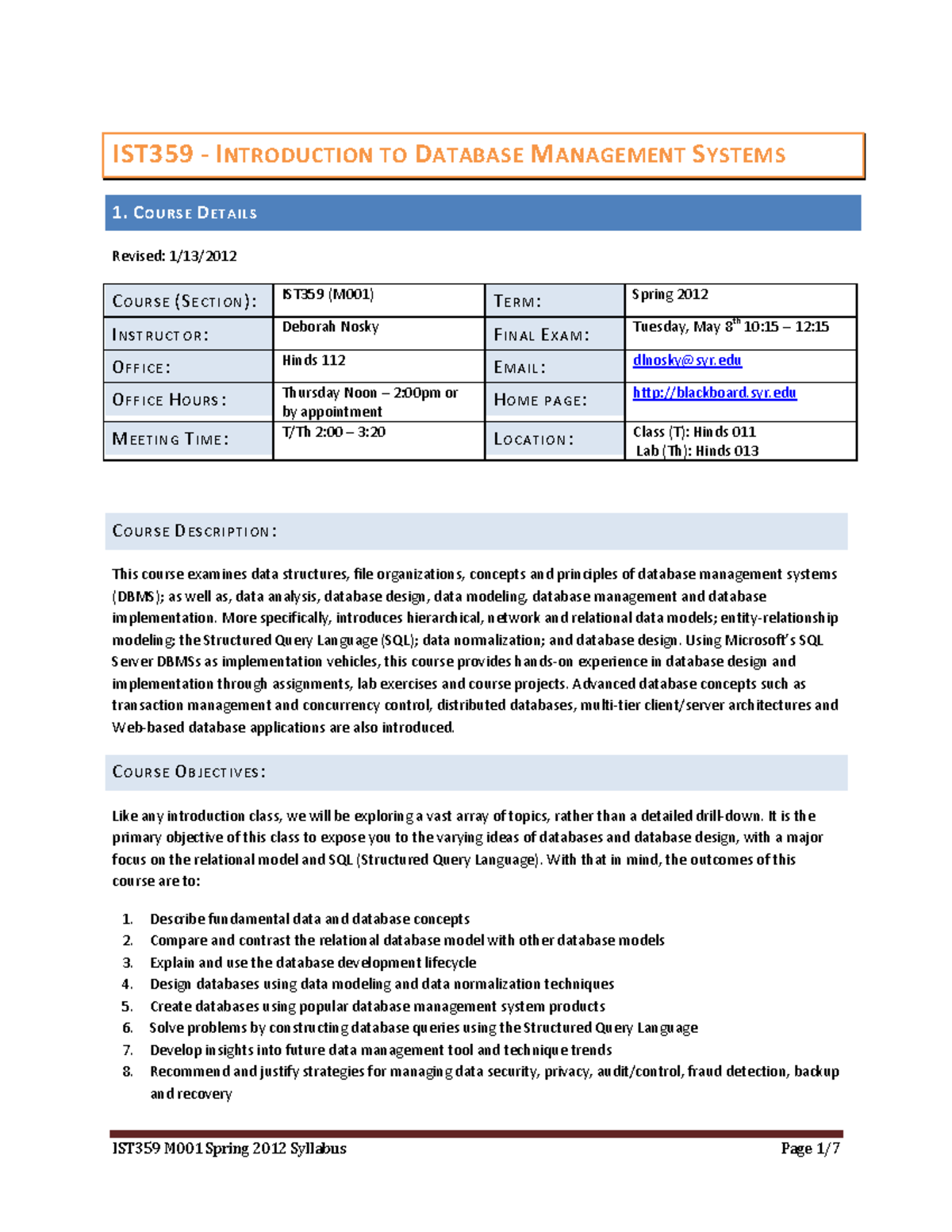 IST359 - Introduction TO Database Management Systems - IST359 ...