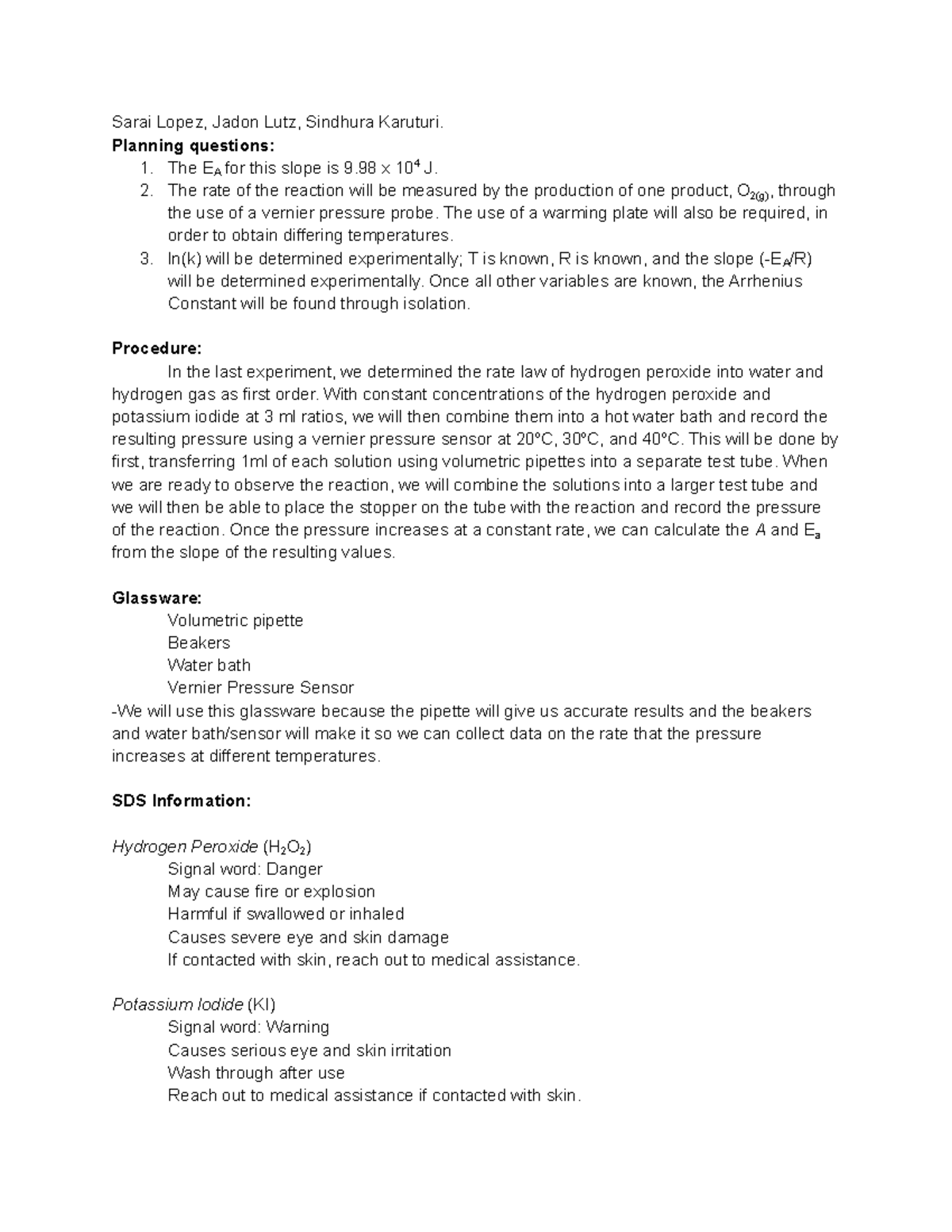 RL Day 2 planning - RL DAY 2 PLAN LAB ASSIGNMENT - Sarai Lopez, Jadon Lutz, Sindhura Karuturi ...