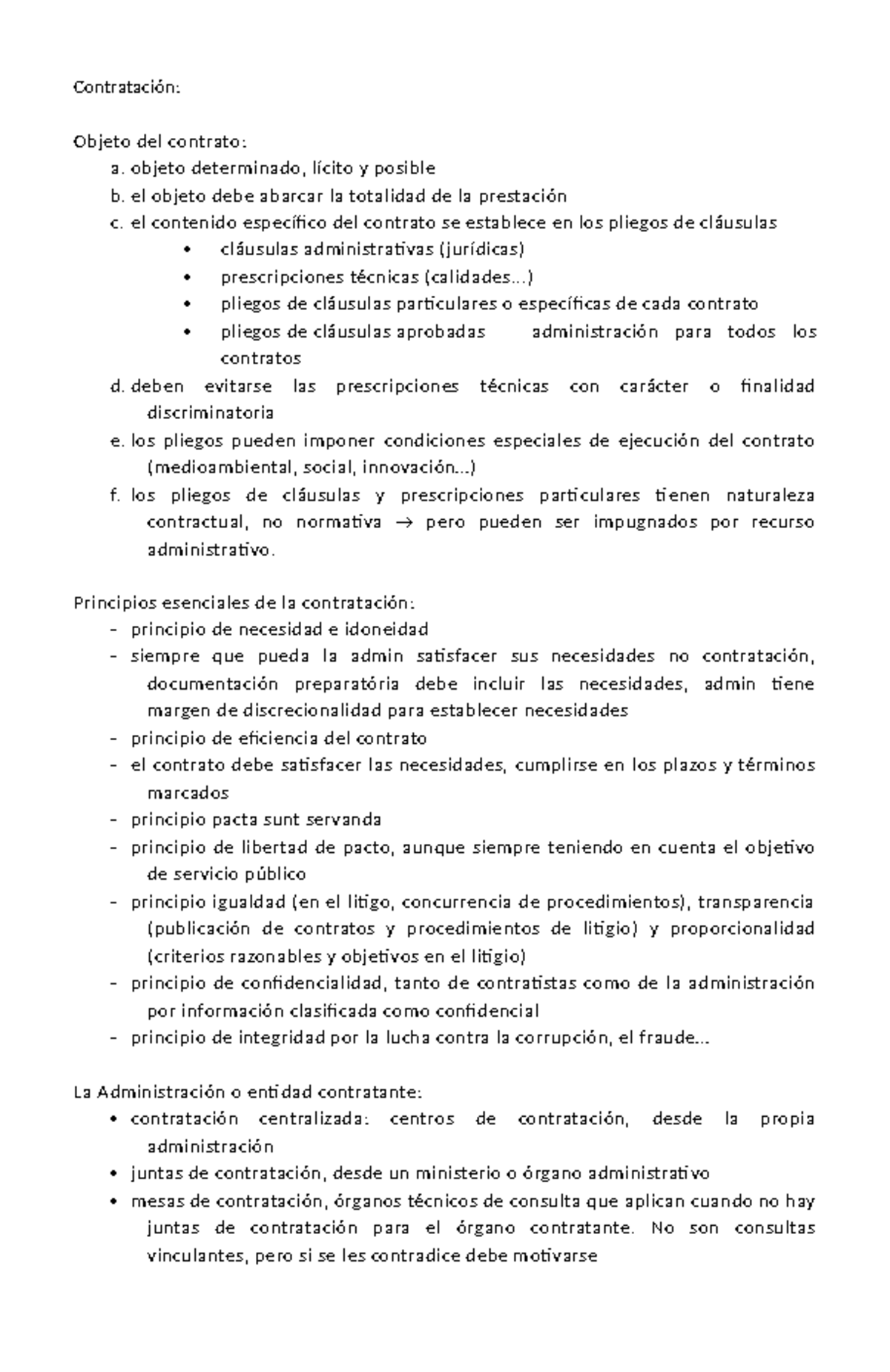 Esquema admin - Contratación: Objeto del contrato: a. objeto ...
