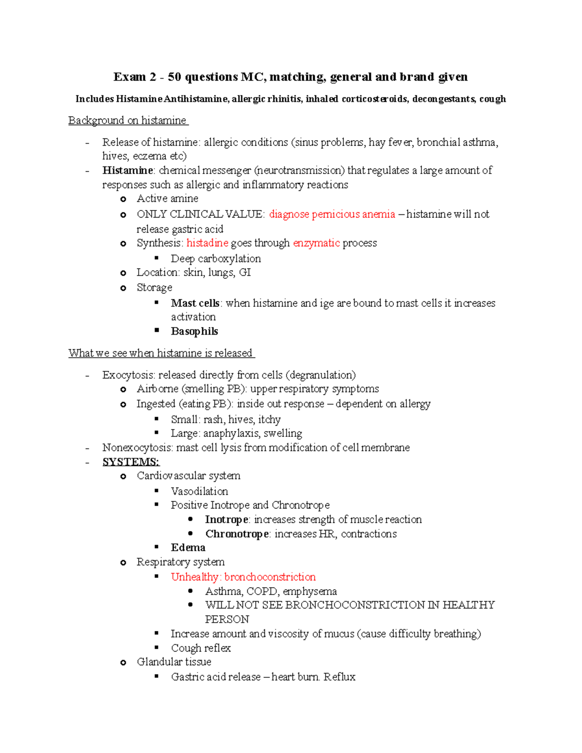 Exam 2 Review - Exam 2 - 50 questions MC, matching, general and brand ...