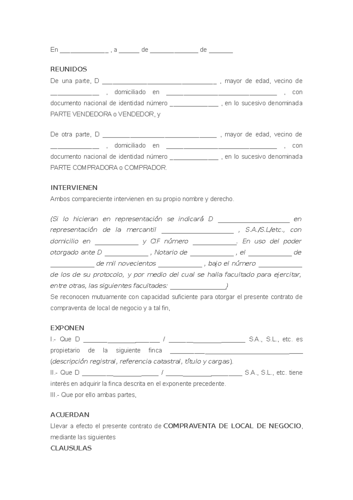 Modelo-de-contrato-de-compraventa-de-local-de-negocio - Interpretación ...