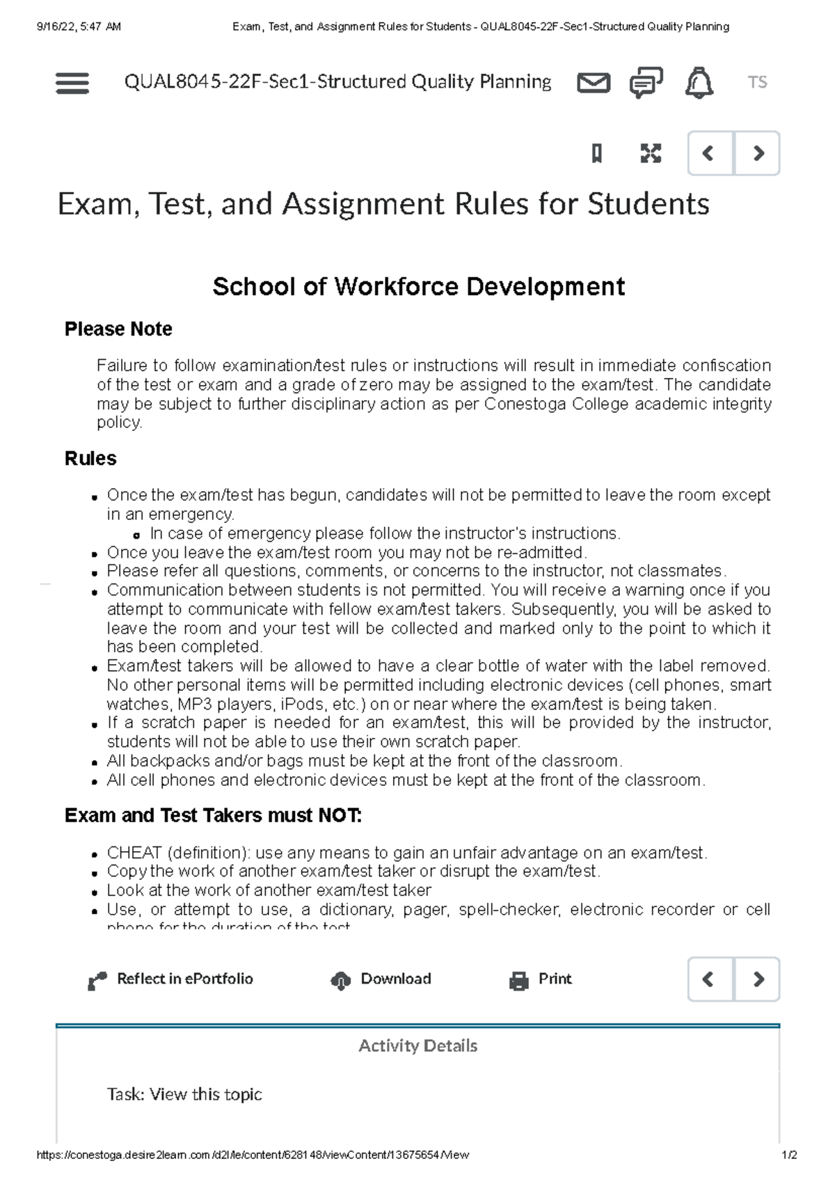 Exam, Test, and Assignment Rules for Students - QUAL8045-22F-Sec1 ...