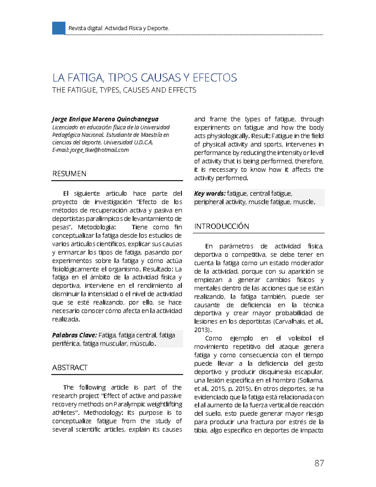 Fatiga muscularr - asdsadsad - LA FATIGA, TIPOS CAUSAS Y EFECTOS THE ...