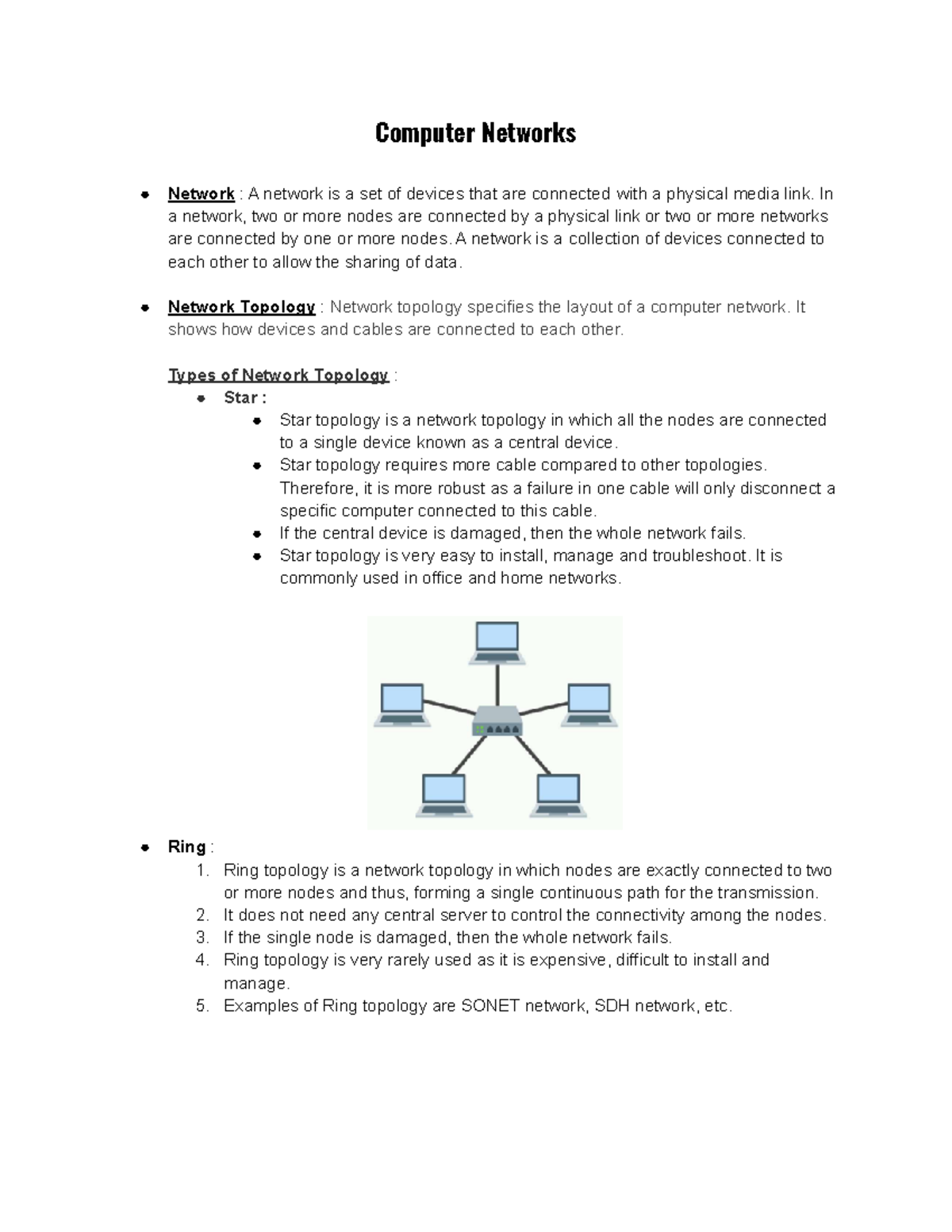 Computer Networking Notes for Tech Placements - Computer Networks ...
