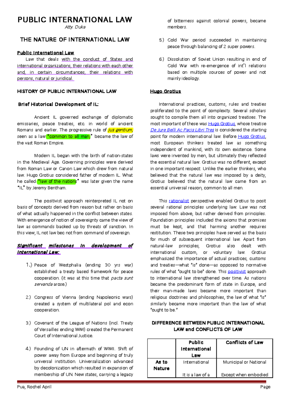 360875106-Duka-Notes - PUBLIC INTERNATIONAL LAW Atty. Duka THE NATURE ...