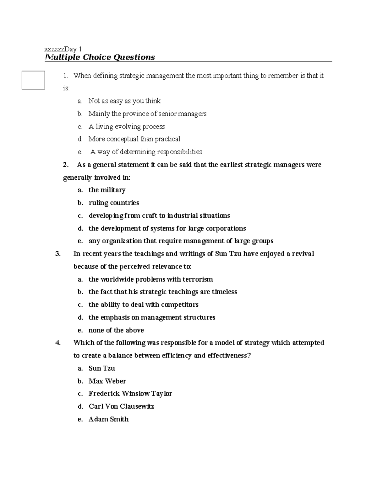 2.Multiple Choice Questions Ch 1 - xzzzzzDay 1 Multiple Choice ...