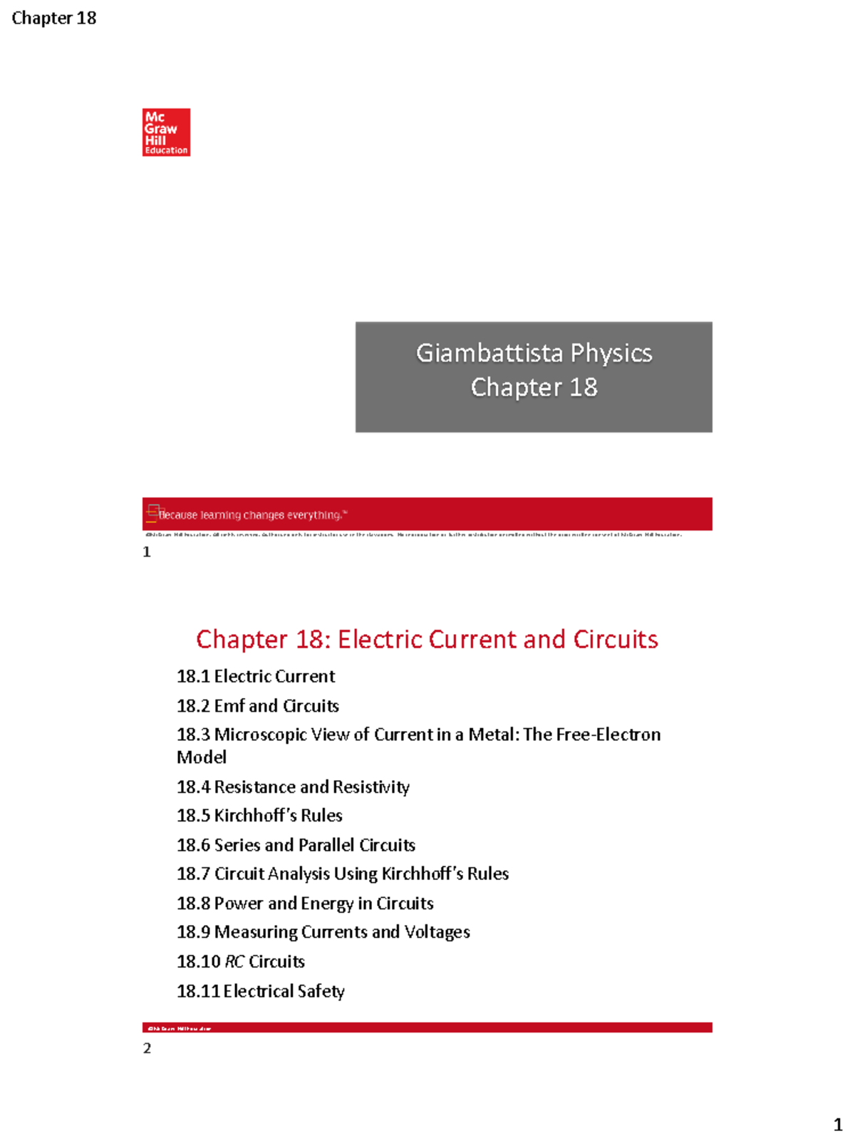 Chapter 18 All - Giambattista Physics Chapter 18 ©McGraw-Hill Education ...